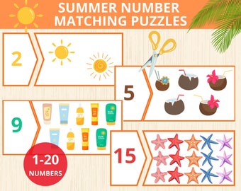 Summer Number Puzzle - Etsy