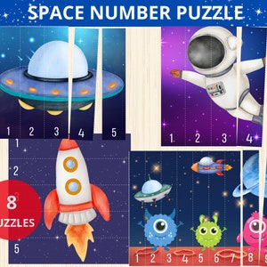 Space Puzzles,space Activities,outer Space Number Sequence,numbers 1-10 ...