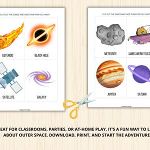 Space Scavenger Hunt,outer Space Treasure Hunt,galaxy Universe Activity ...