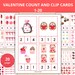 Valentine Count and Clip Cards,valentine's Day, Preschool Activity ...