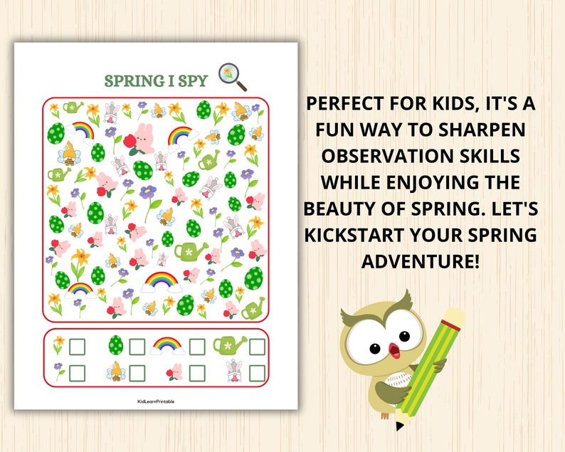 Spring I Spy,i Spy Game,spring Activity,look and Find,learn to Count,i ...