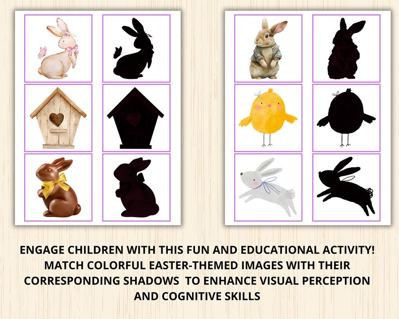Easter Shadow Matching Cards,preschool Printable Shadow,easter Match ...