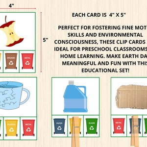 Earth Day Clip Card,earth Day Recycle Sort, Waste Sorting, Earth Day ...