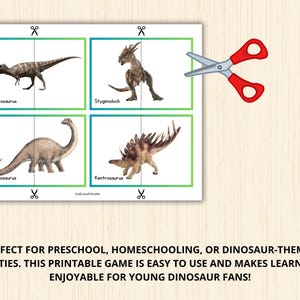 Dinosaur Flashcard,halves Matching,dinosaur Montessori,dinosaur ...