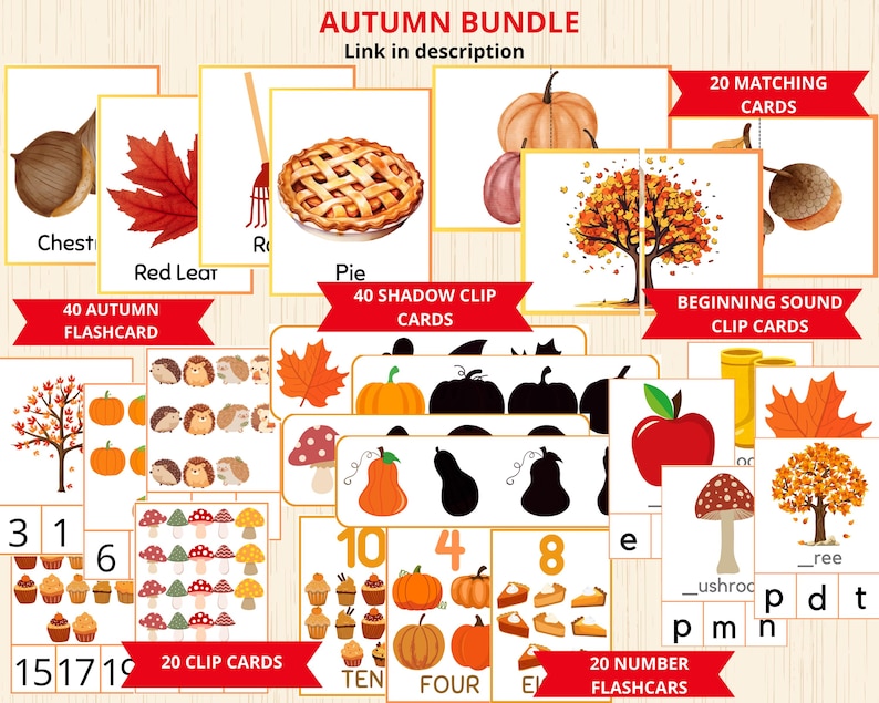 Autumn Patterns,fall Montessori,pattern Worksheets,homeschool Learning ...