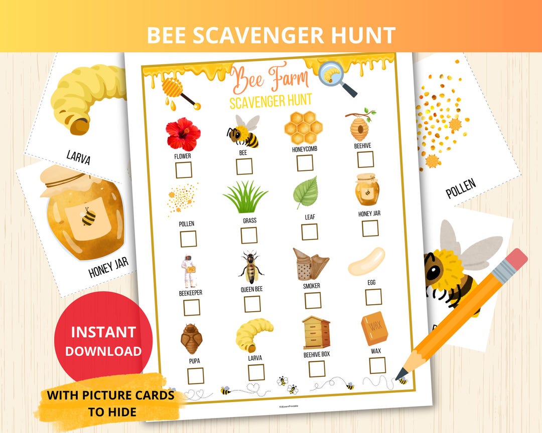 Bee Scavenger Hunt,bee Farm Scavenger Hunt,bee Unit Study,bug ...