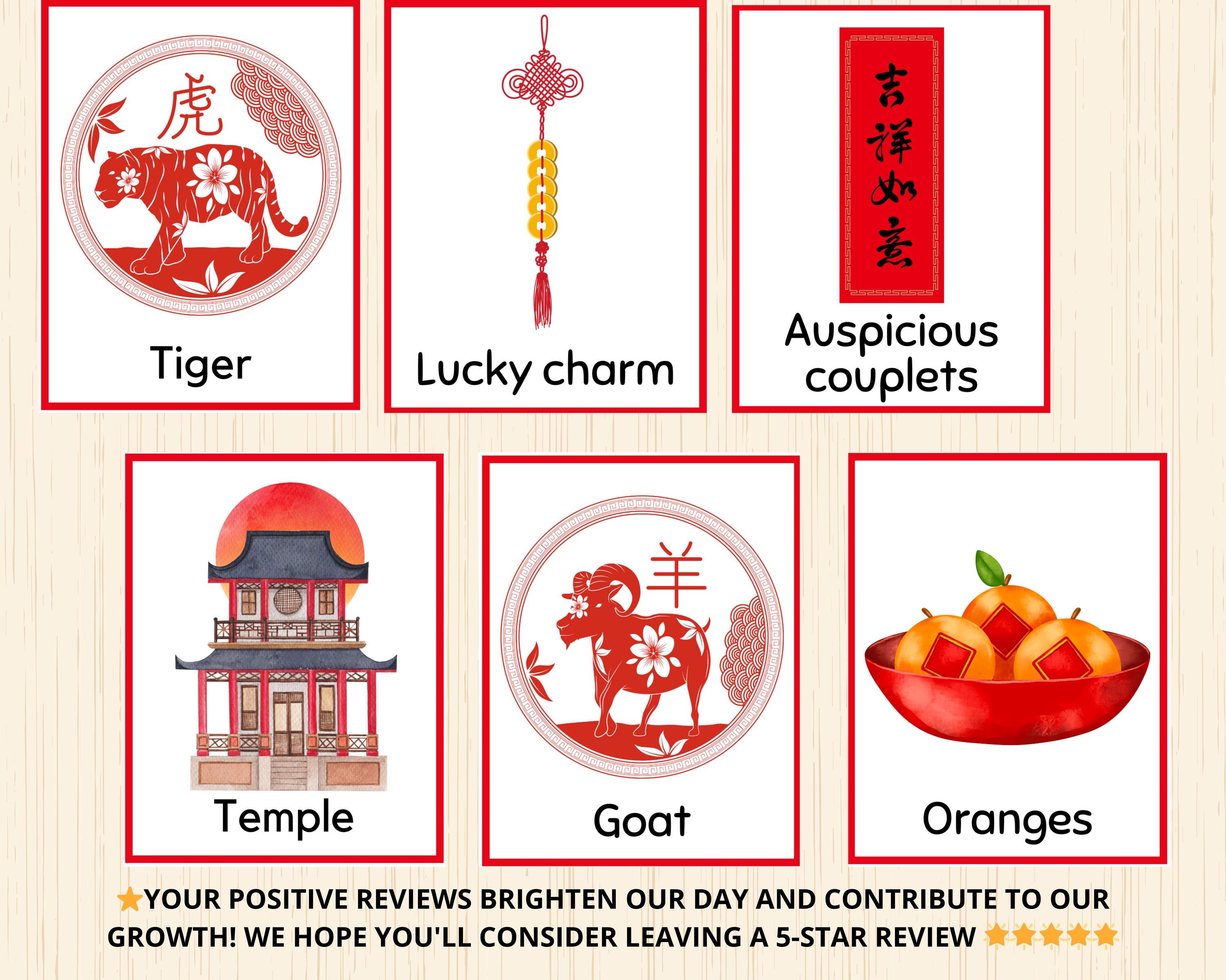 Chinese New Year Flashcards,lunar New Year Vocabulary Cards,montessori ...