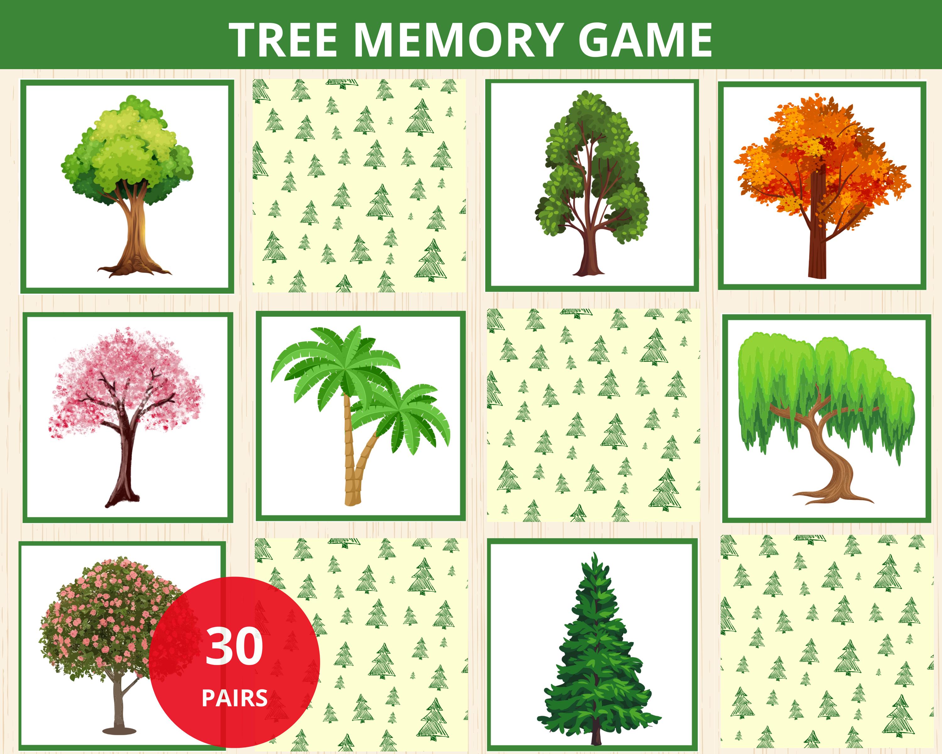 Tree Memory Game,tree Matching Game,tree Unit Study,nature Memory Game ...