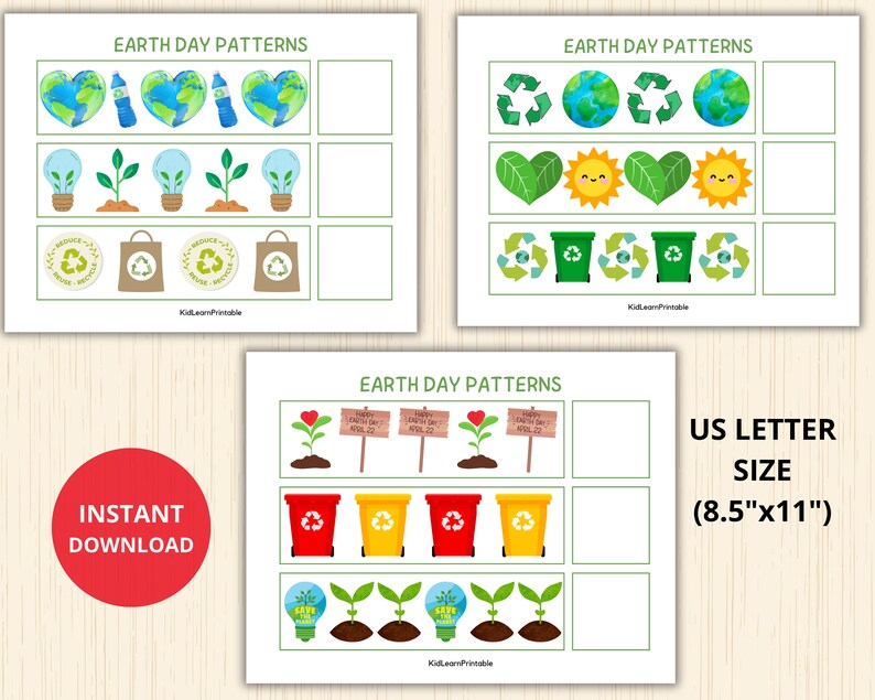 Earth Day Patterns,earth Day Busy Book,earth Day Activity, Cut and ...