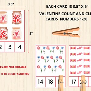 Valentine Count and Clip Cards,valentine's Day Math Activity,counting ...