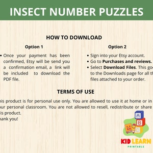 Insect Preschool,insect Number Puzzles,number Sequence,numbers 1-10 ...