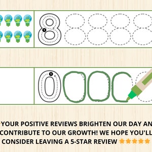 Earth Day Activity,number Tracing Strips,number Tracing Worksheets ...