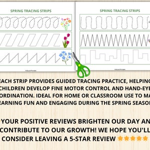 Spring Tracing Practice,tracing Strips,lines Tracing,handwriting ...
