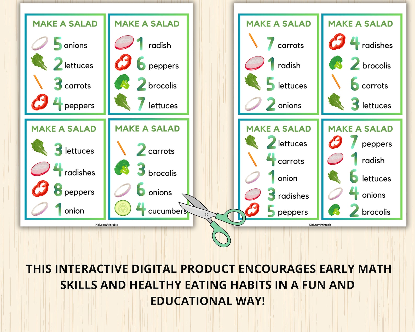 Healthy Foods,make a Vegetable Salad,pretend Play,kindergarten ...