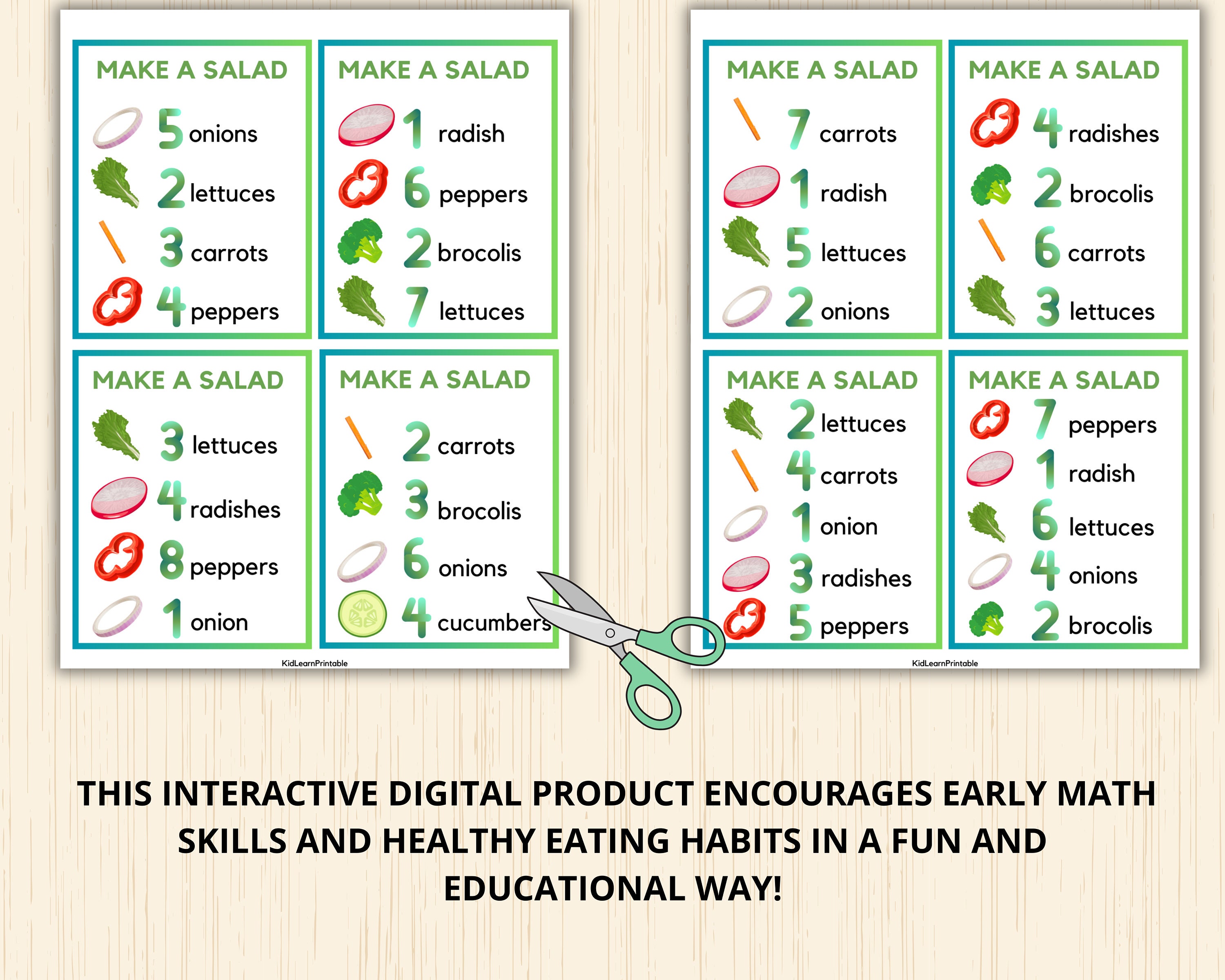 Healthy Foods,make a Vegetable Salad,pretend Play,kindergarten ...