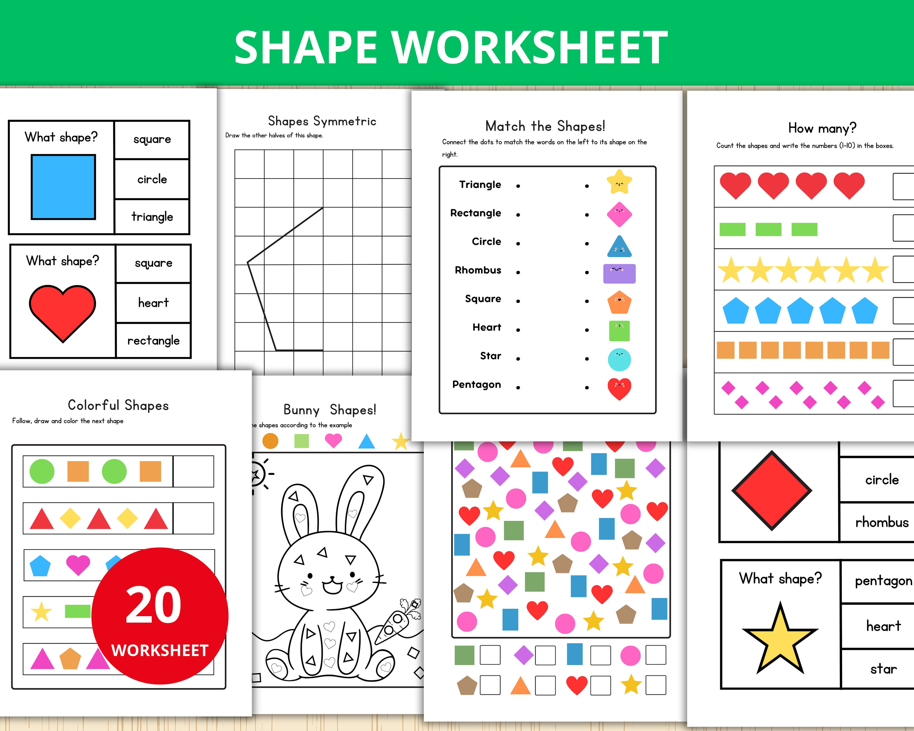 Preschool Shapes Worksheets, Prek Shape,shape Activities, Basic Shapes ...