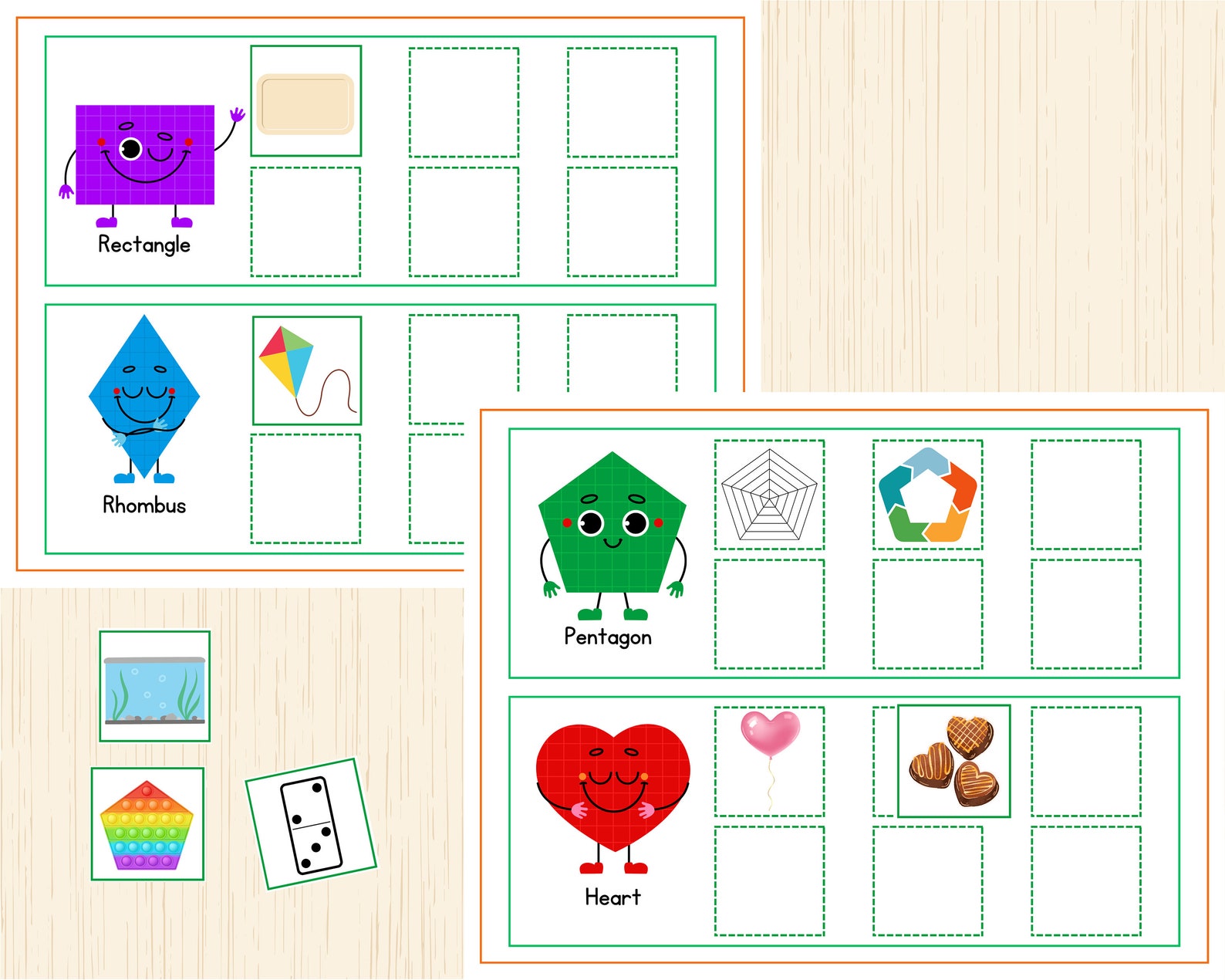 2D Geometric Shapes Sorting Game,learning Activity,toddler Busy Book ...