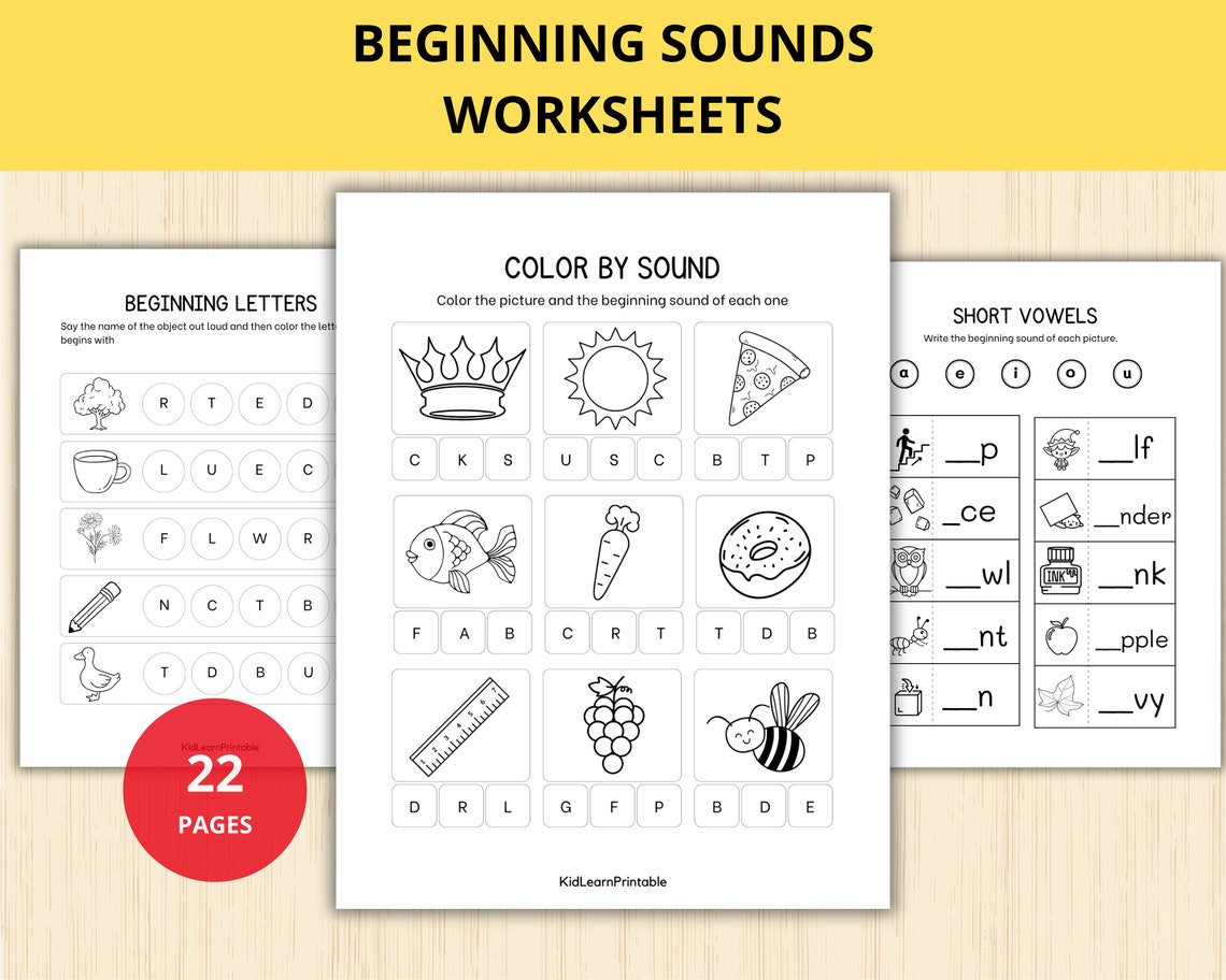 Beginning Sound Worksheet, Initial Sound, Phonics Printable ...