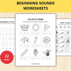 Beginning Sound Worksheet, Initial Sound, Phonics Printable ...