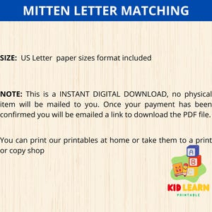 Mitten Letter Match,uppercase Lowercase Match,winter Preschool,winter ...