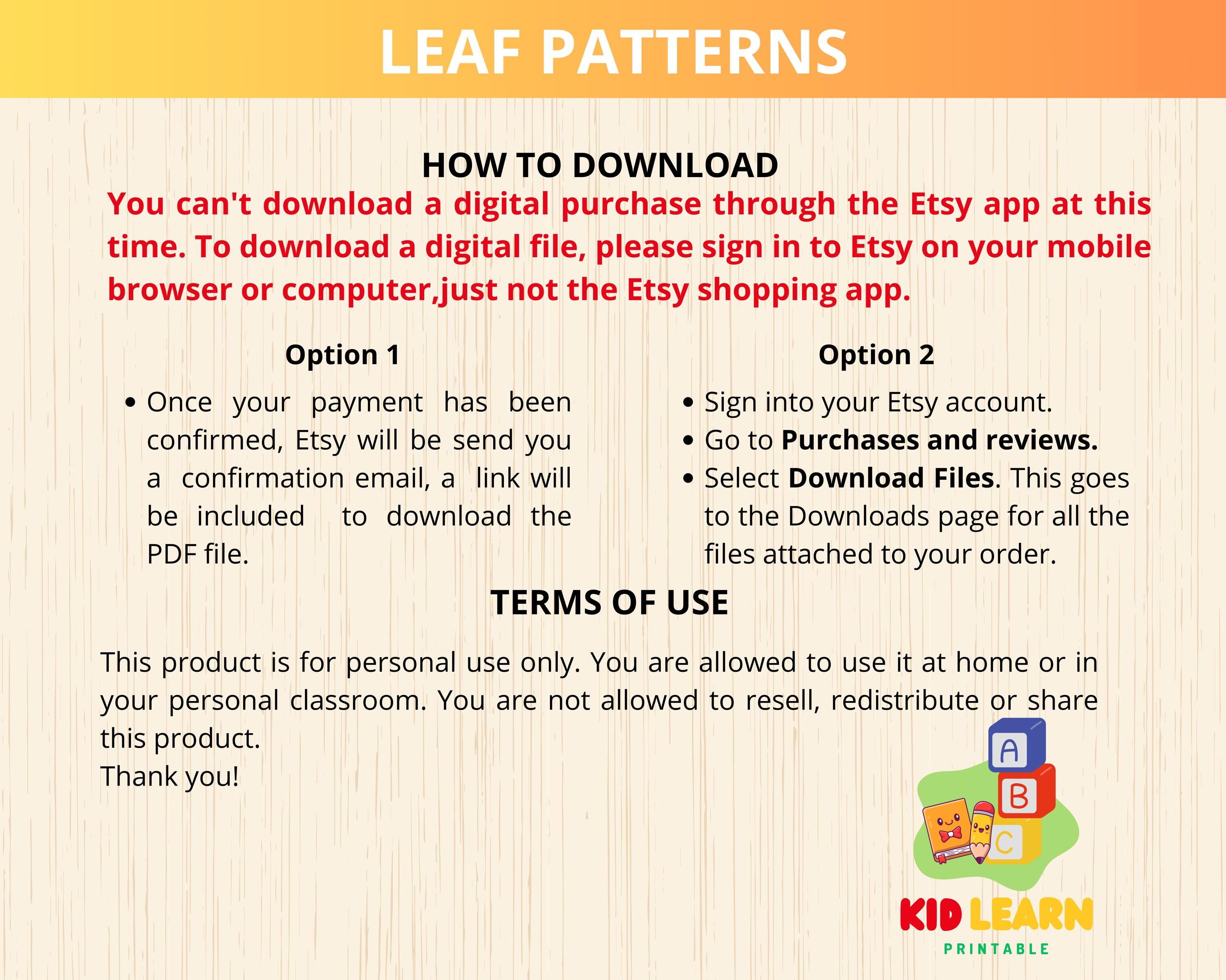 Leaf Patterns,leaves Montessori,pattern Worksheets,homeschool Learning ...