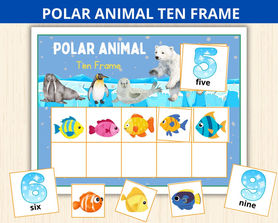 Polar Animal Ten Frame,arctic Animal Ten Frame,winter Math Game,numbers ...