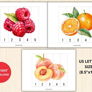 Fruits Puzzle Number Sequence,toddler Puzzle Pairs,fruit Matching ...