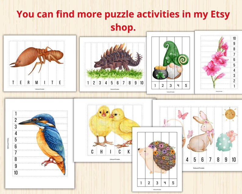 Flower Number Puzzles, Flower Number Sequence,spring Puzzle,preschool ...