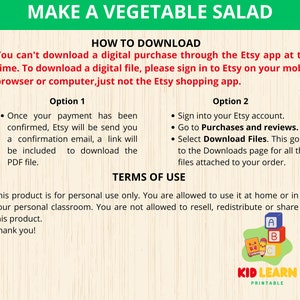 Healthy Foods,make a Vegetable Salad,pretend Play,kindergarten ...