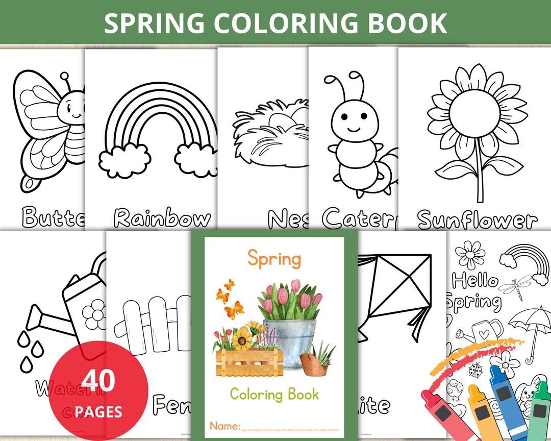 Spring Coloring Pages,spring Coloring Sheets,spring Vocabulary Cards ...