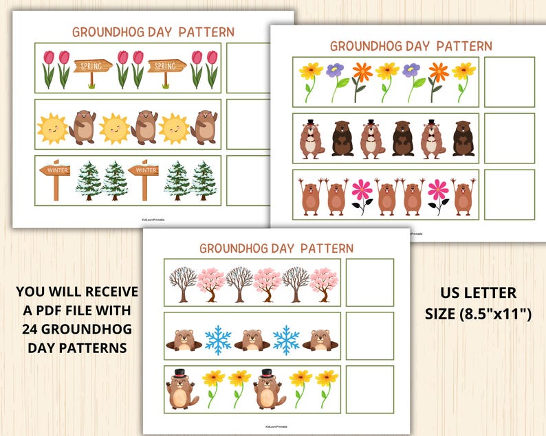 Groundhog Day Pattern,what Comes Next,groundhog Day Activities ...