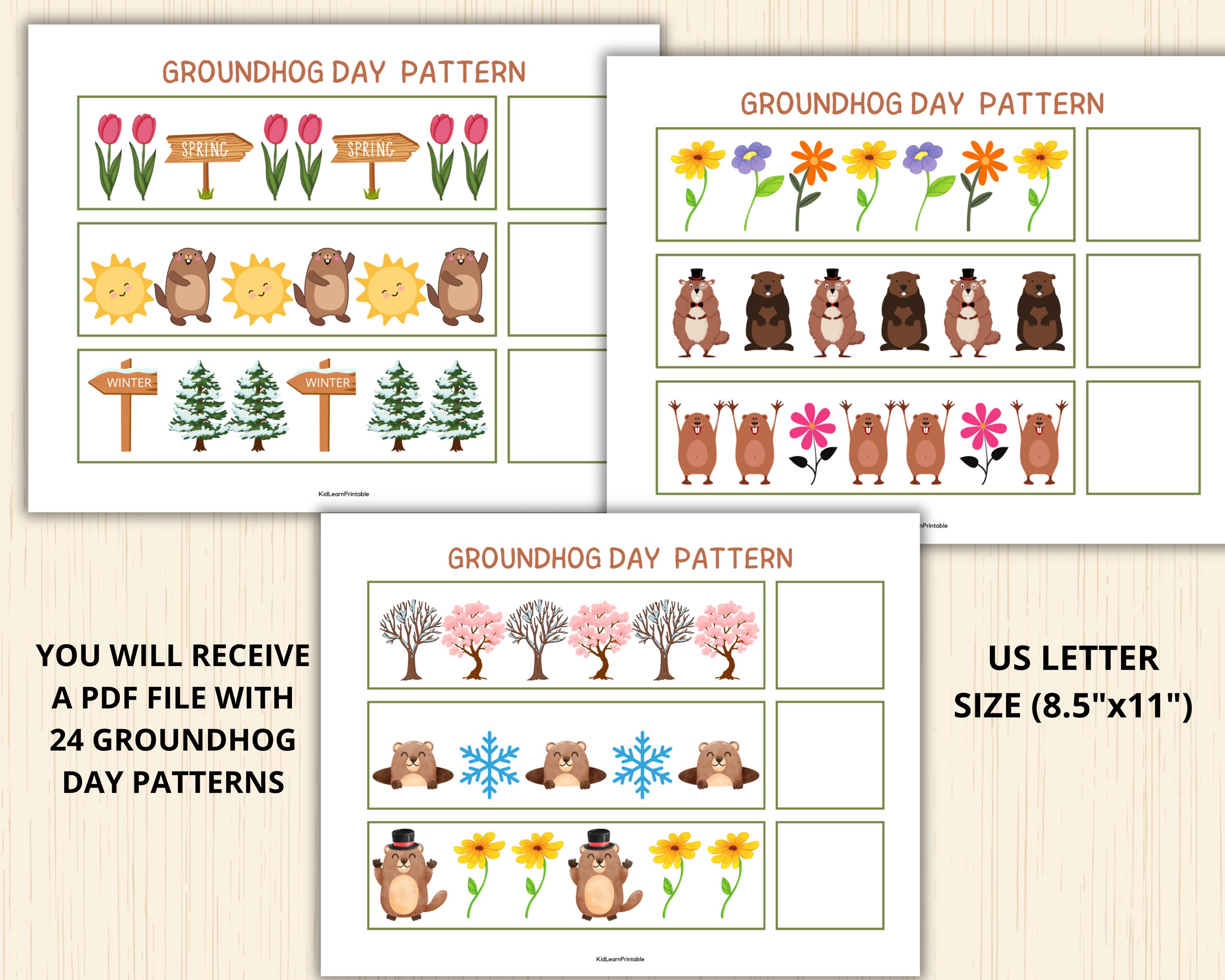 Groundhog Day Pattern,what Comes Next,groundhog Day Activities ...