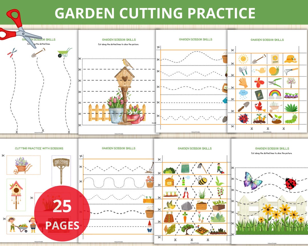 Garden Cutting Practice,spring Scissor Strips,garden Cutting Strips ...