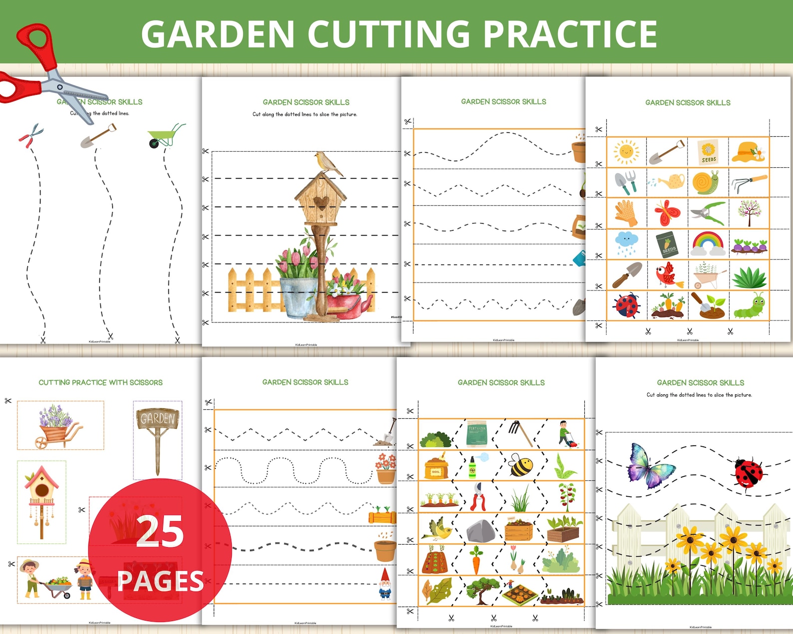 Garden Cutting Practice,spring Scissor Strips,garden Cutting Strips ...