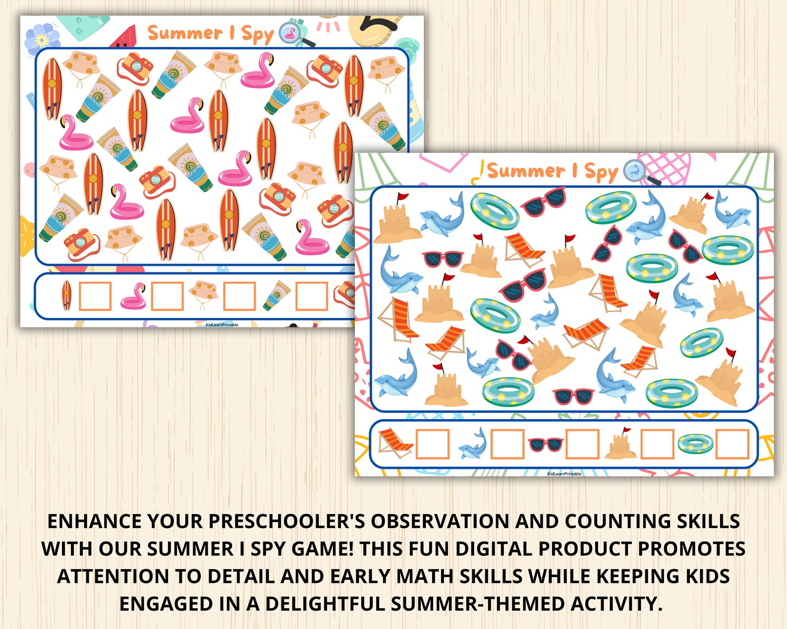Summer I Spy,counting Activity,look and Find,summer Preschool ...