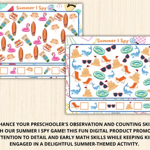 Summer I Spy,counting Activity,look and Find,summer Preschool ...
