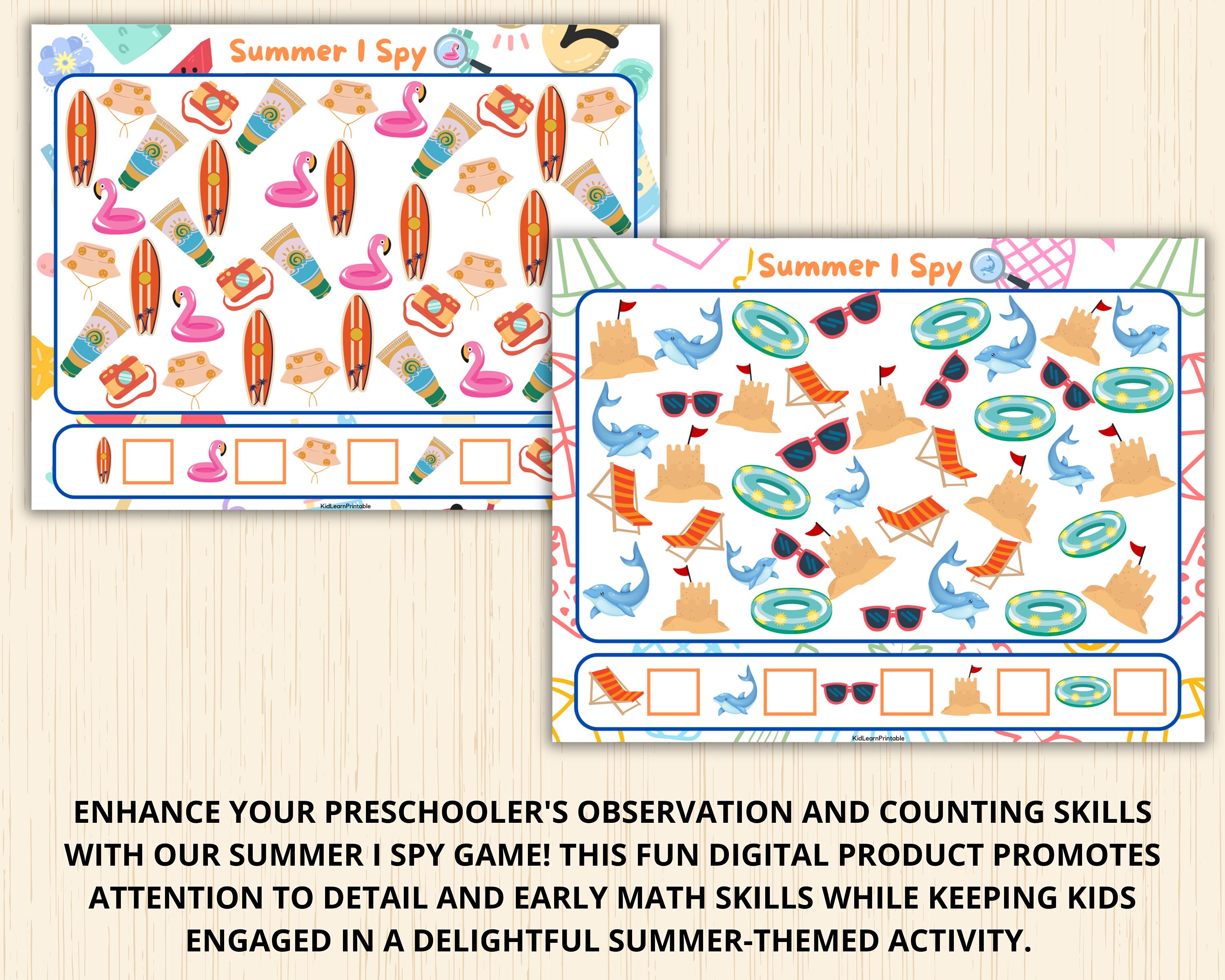 Summer I Spy,counting Activity,look and Find,summer Preschool ...