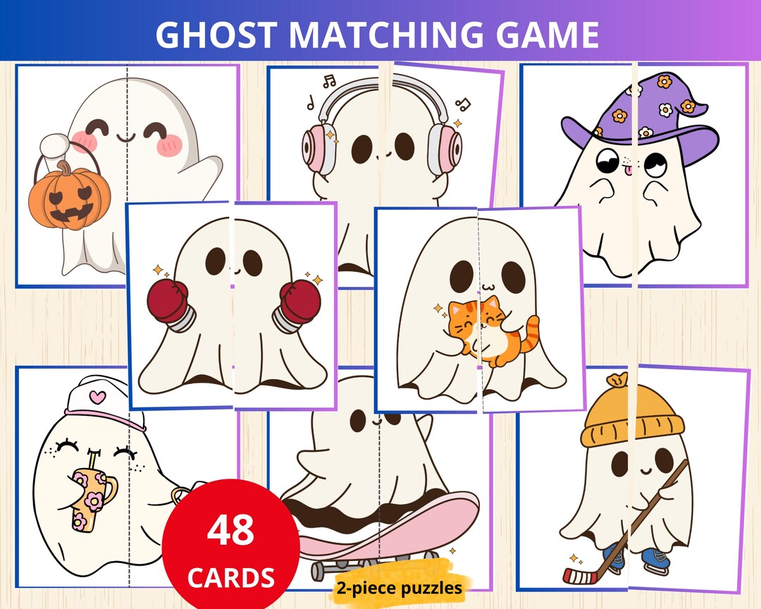 Halloween Ghosts Matching Activity,halloween Preschool Kids ...