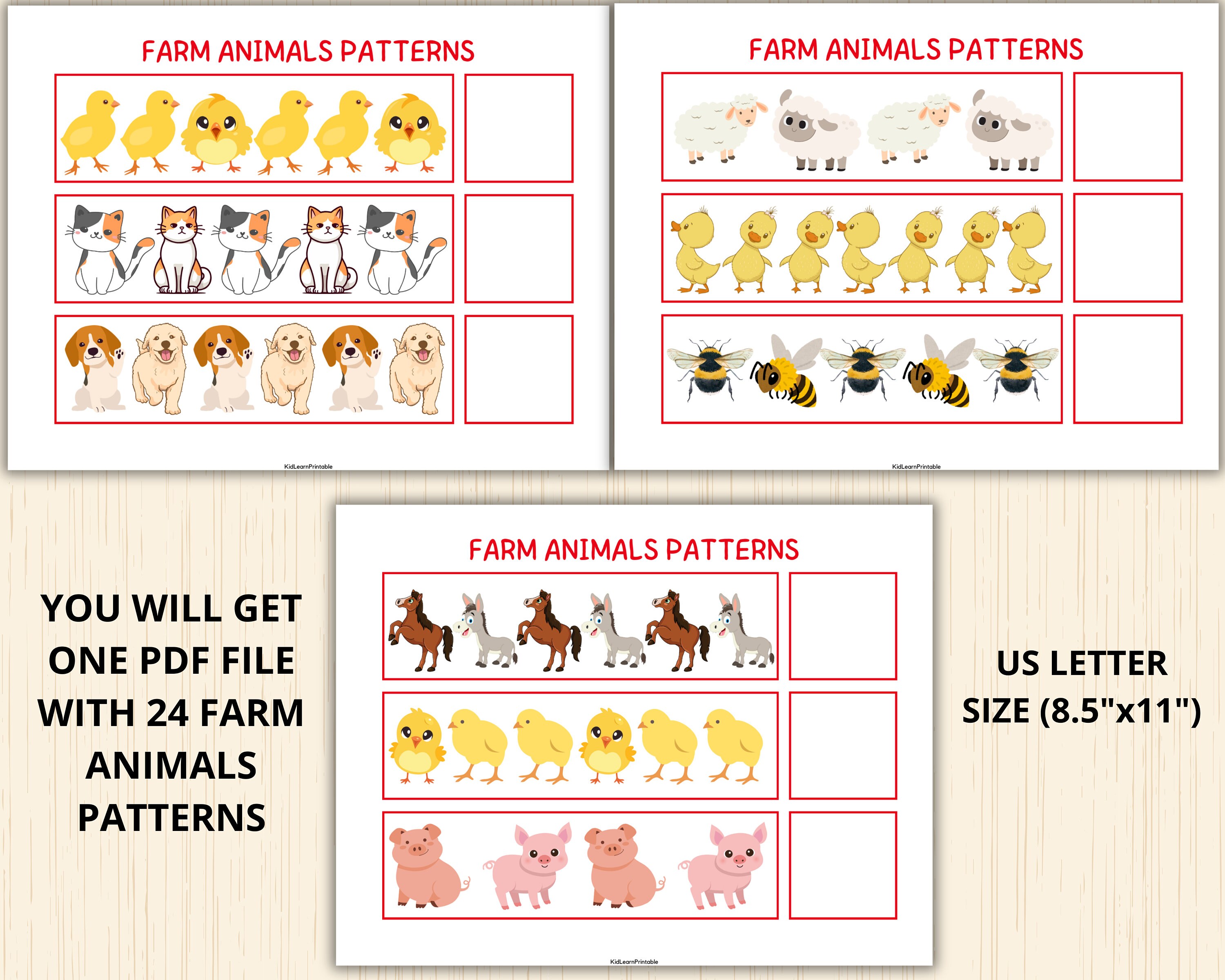 Farm Animals Patterns,what Comes Next,scissors Skill,farm Animals ...