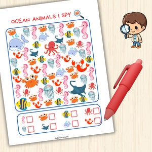 Ocean Animals I Spy Counting Activity,under the Sea,look and Find ...