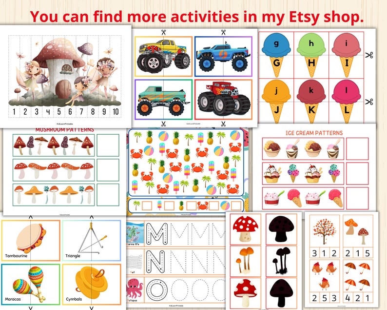 Preschool Autumn,mushroom Puzzle Number Sequence,mushroom Number ...