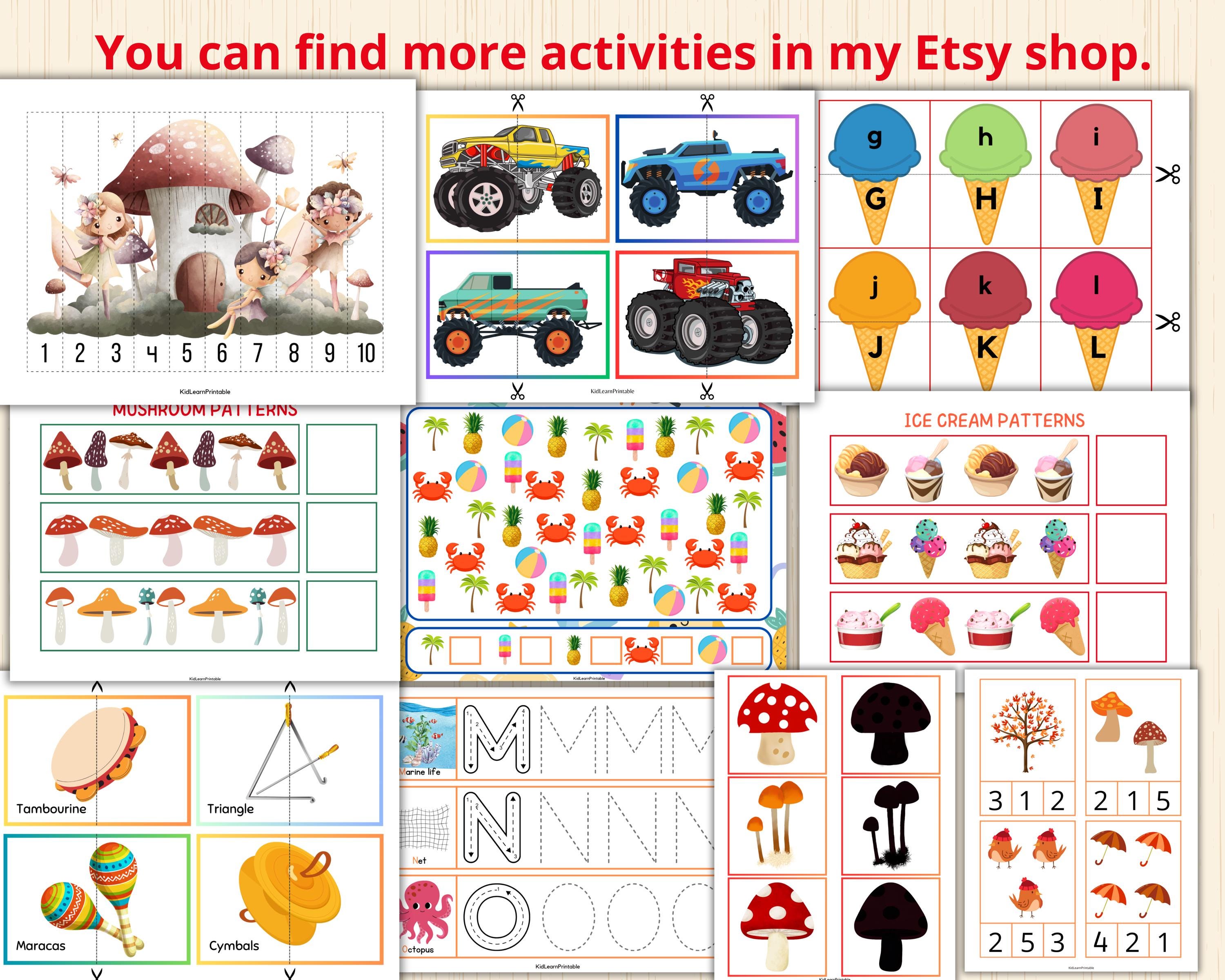 Preschool Autumn,mushroom Puzzle Number Sequence,mushroom Number ...
