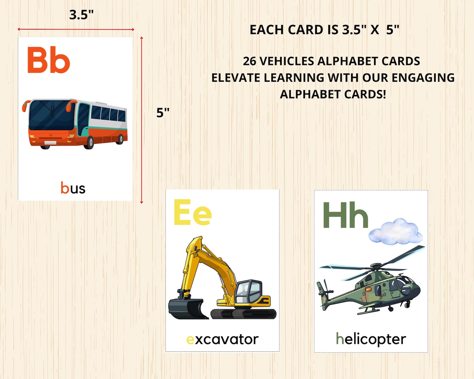 Vehicles Alphabet,transportation Alphabet Flash Cards,alphabet ...