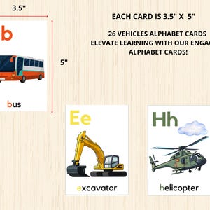 Vehicles Alphabet,transportation Alphabet Flash Cards,alphabet ...