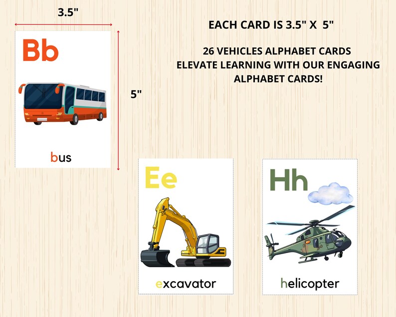 Vehicles Alphabet,transportation Alphabet Flash Cards,alphabet ...