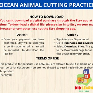 Ocean Animal Cutting Strips,cutting Practice Worksheets,sea Animal ...