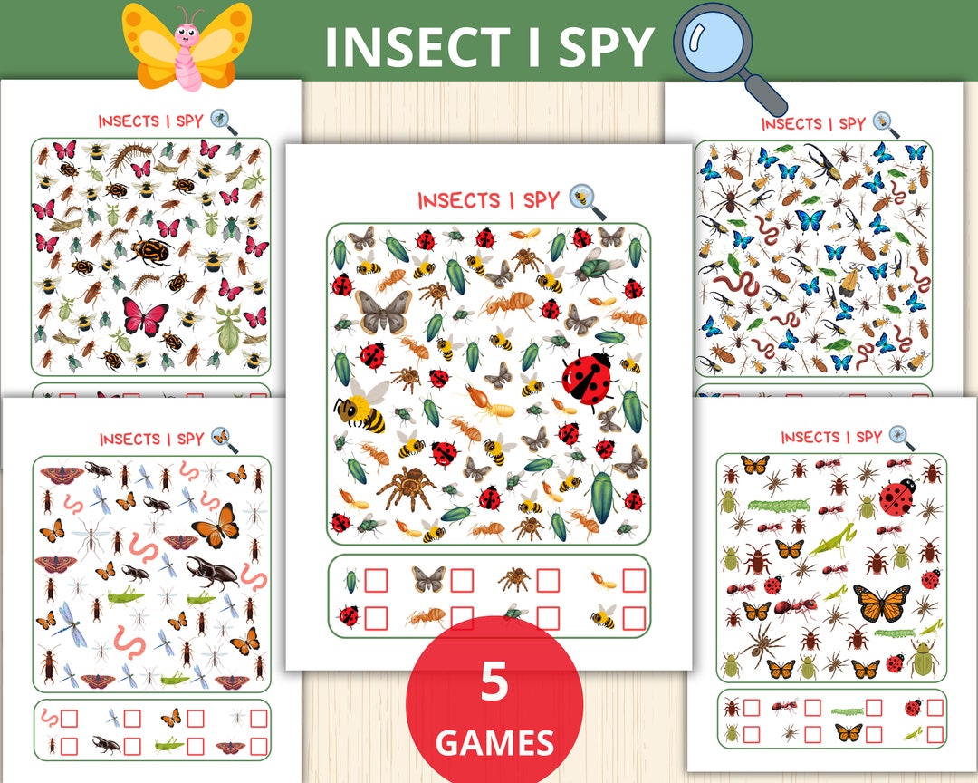 Insect I Spy,spring I Spy,printable Games,look and Find,counting Game ...