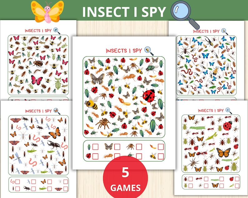 Insect I Spy,spring I Spy,printable Games,look and Find,counting Game ...