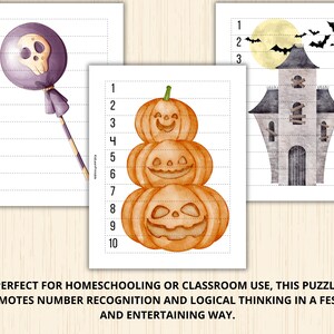 Halloween Number Puzzles,halloween Montessori,halloween Number Sequence ...