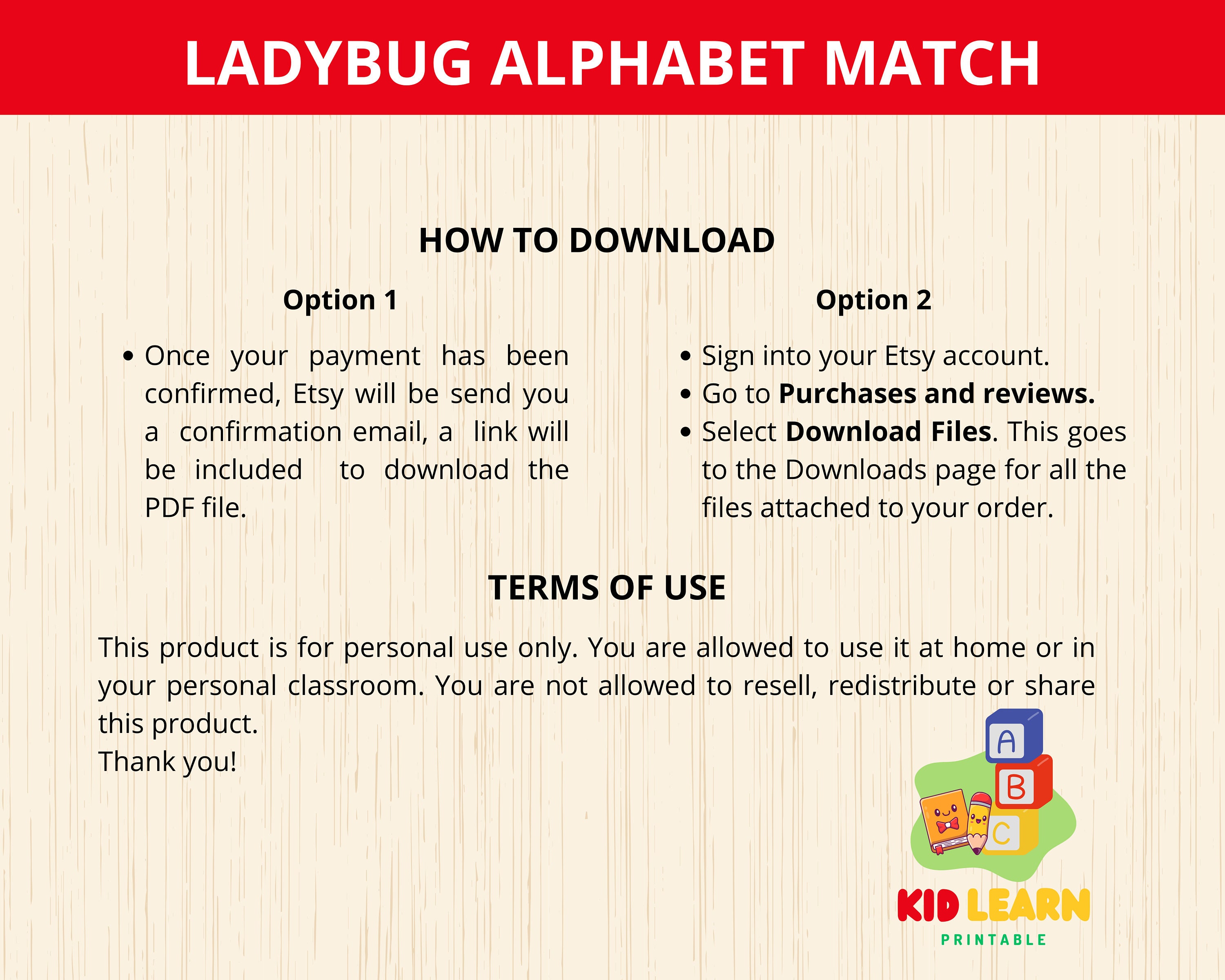 Ladybug Letter Match, Preschool Letters,alphabet Matching Game,alphabet ...